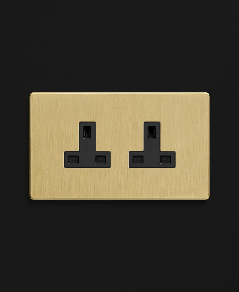 Gold Double Unswitched Socket With Choice of Insert