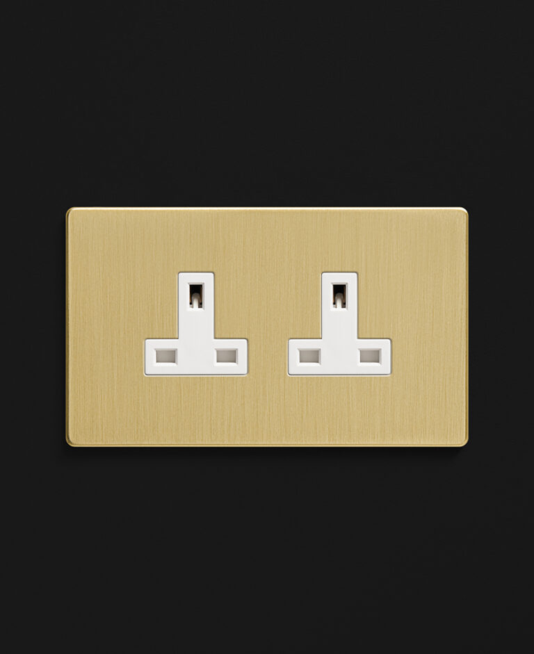 Gold Double Unswitched Socket With Choice of Insert