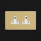 Gold Double Unswitched Socket With Choice of Insert