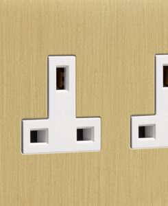 Gold Double Unswitched Socket With Choice of Insert