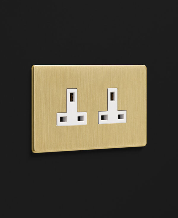 Gold Double Unswitched Socket With Choice of Insert