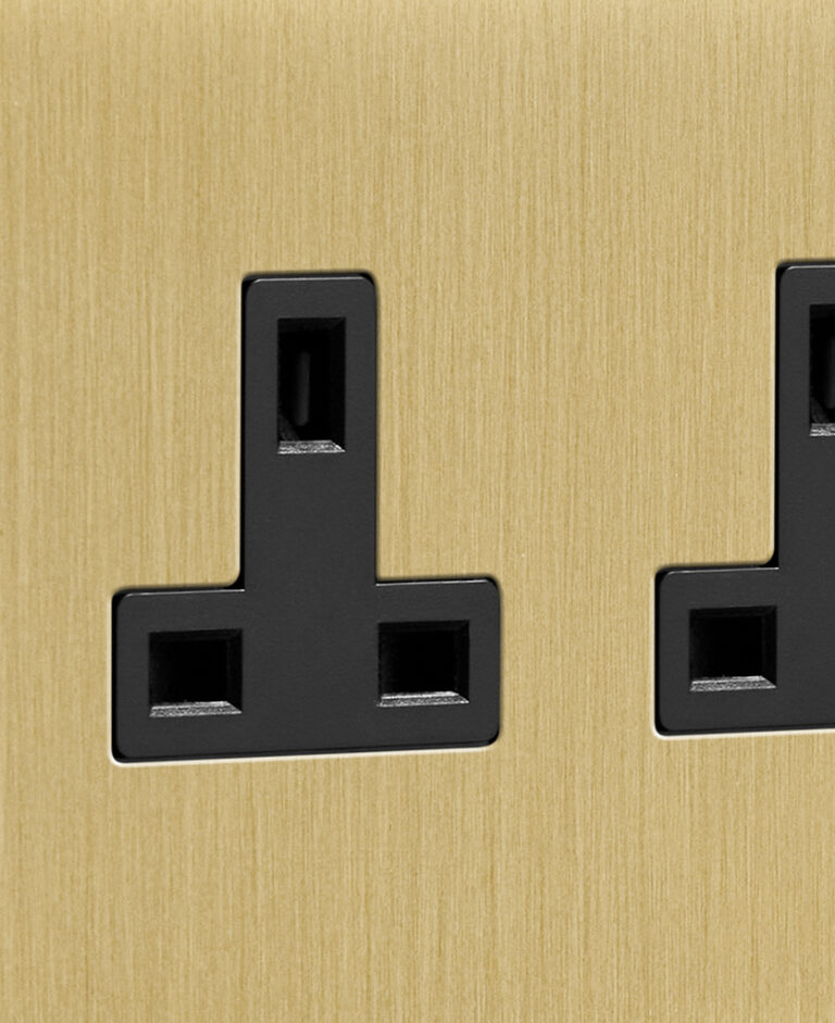 Gold Double Unswitched Socket With Choice of Insert