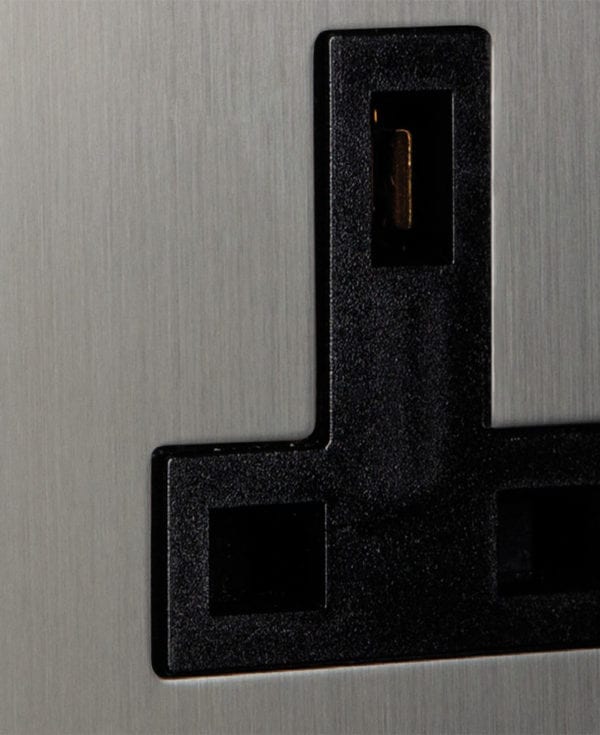 Brushed Silver Sockets - With Choice of Black or White Insert
