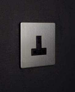 Brushed Silver Sockets - With Choice of Black or White Insert