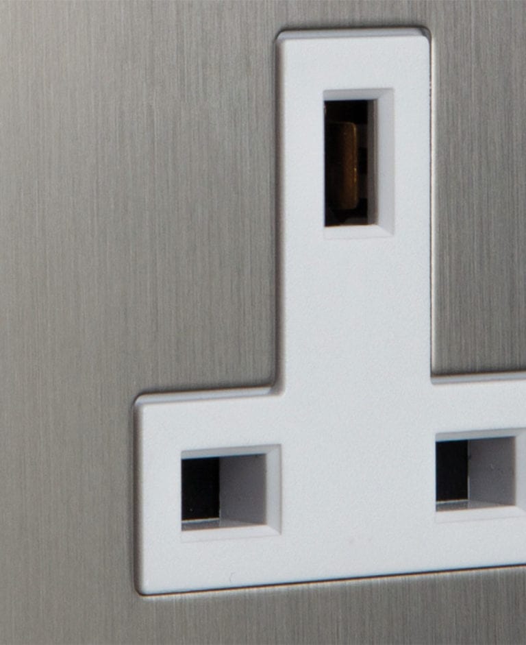 Brushed Silver Sockets - With Choice of Black or White Insert
