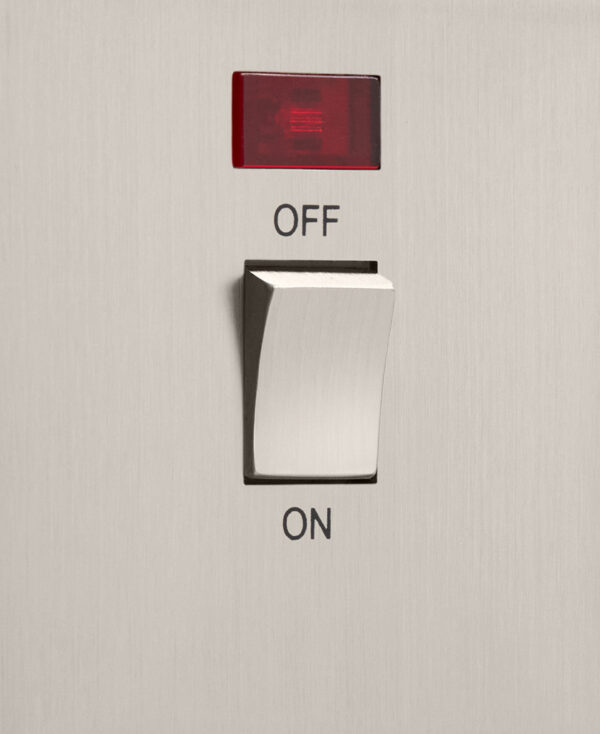 Silver 20A Double Pole Switch with Neon Power Indicator