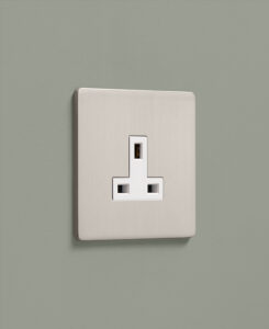 Brushed Silver Sockets With Choice of Black or White Insert