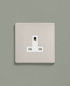 Brushed Silver Sockets With Choice of Black or White Insert