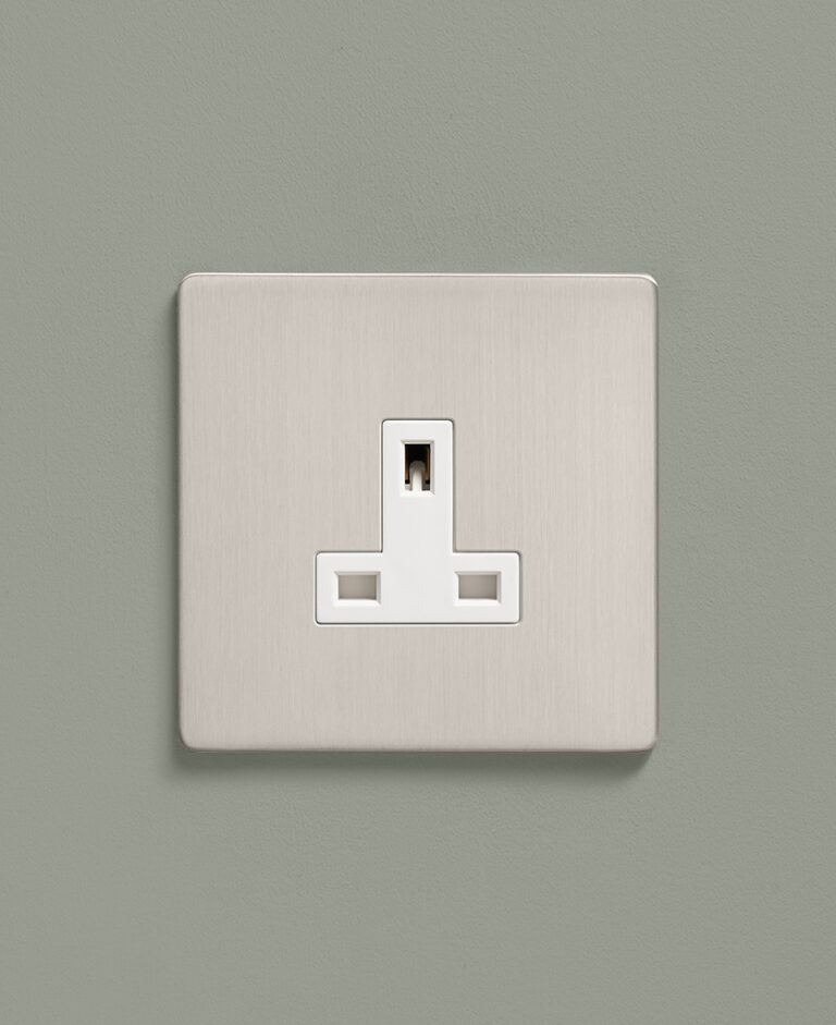 Brushed Silver Sockets With Choice of Black or White Insert