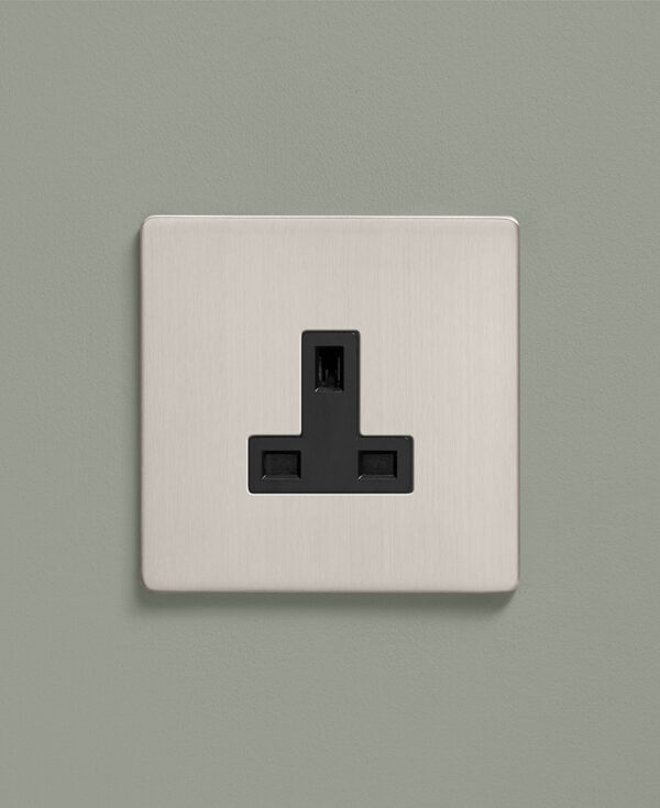 Brushed Silver Sockets With Choice of Black or White Insert