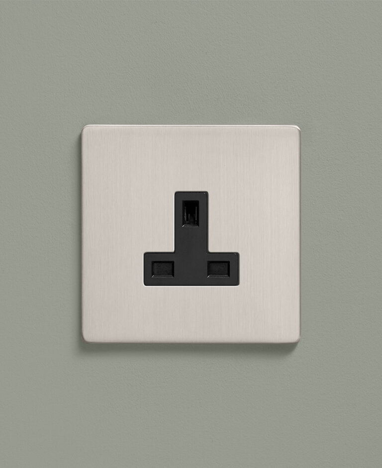 Brushed Silver Sockets With Choice of Black or White Insert