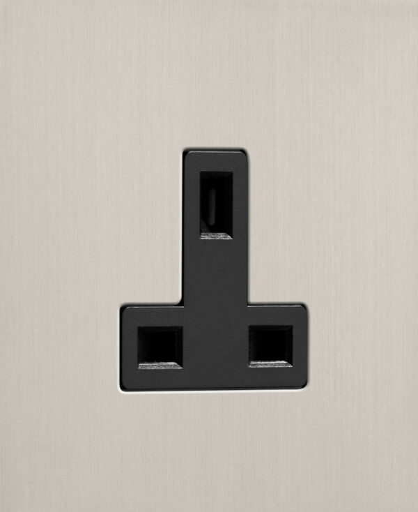 Brushed Silver Sockets With Choice of Black or White Insert