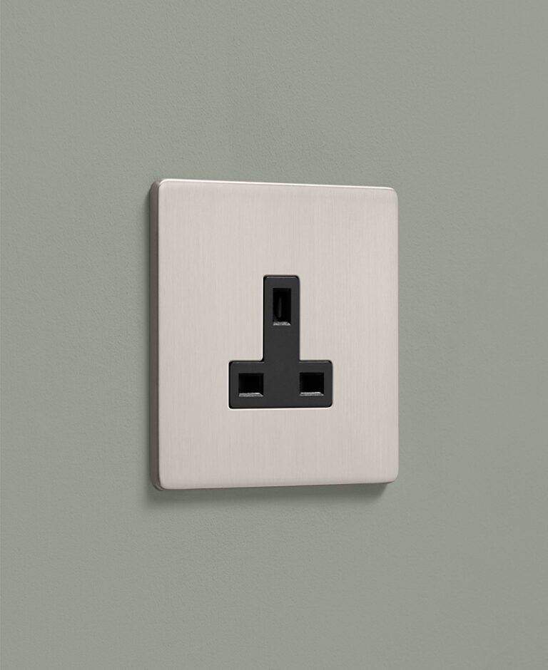 Brushed Silver Sockets With Choice of Black or White Insert