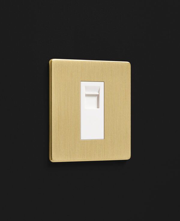 Gold Single Data Port Socket with Black or White Inserts