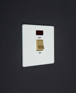 White 20A Double Pole Switch with Neon Power Indicator