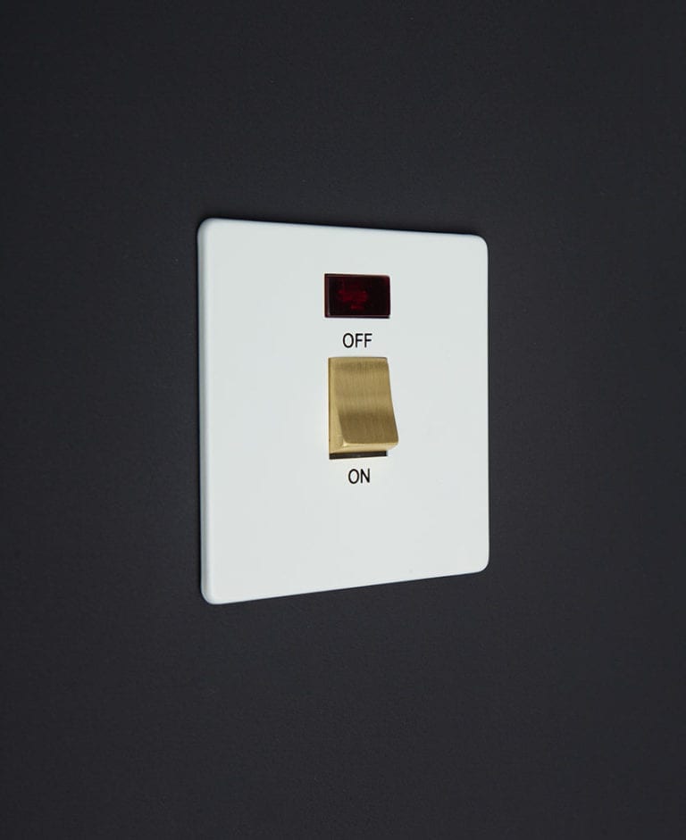 White 20A Double Pole Switch with Neon Power Indicator