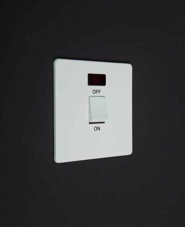 White 20A Double Pole Switch with Neon Power Indicator