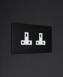 Unswitched Socket - Black Double Always on Plug Socket