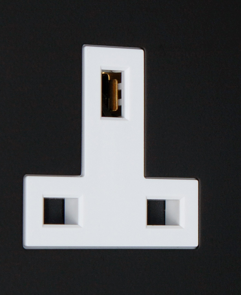 Unswitched Socket - Black Double Always on Plug Socket