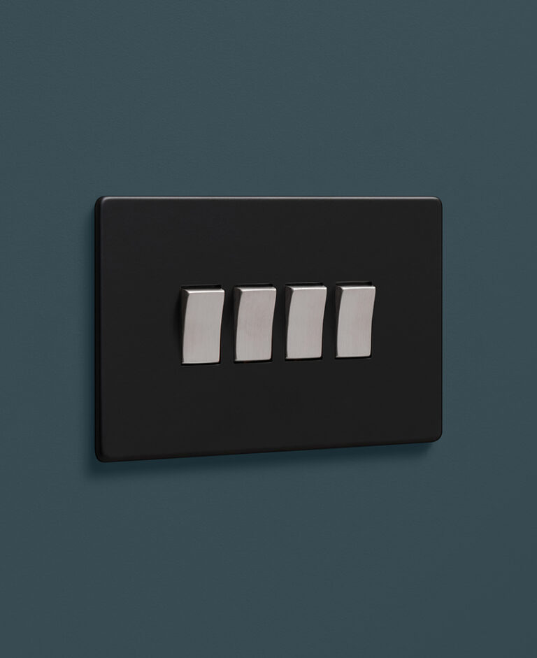 Black Quadruple Rocker Switch l Dowsing & Reynolds