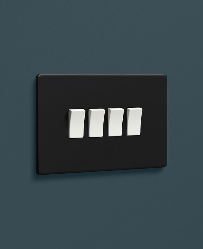 Black Quadruple Rocker Switch l Dowsing & Reynolds