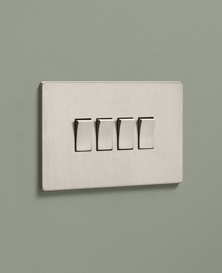 4G Switcher - Silver Quadruple Rocker Light Switch