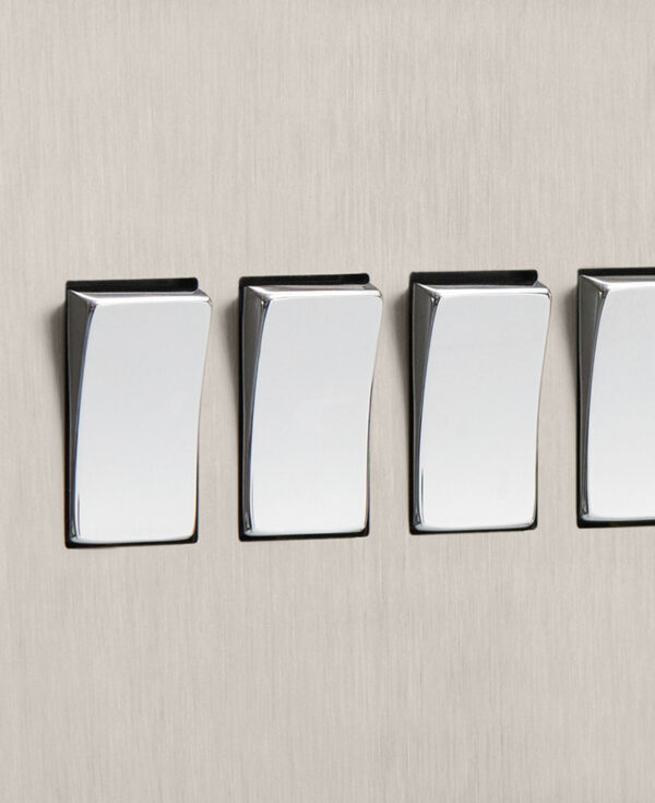 4G Switcher - Silver Quadruple Rocker Light Switch