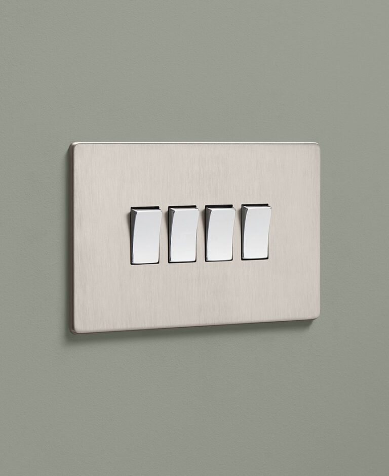 4G Switcher - Silver Quadruple Rocker Light Switch