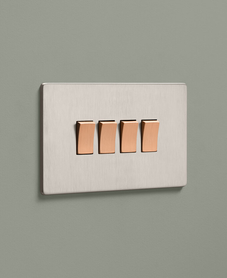 4G Switcher - Silver Quadruple Rocker Light Switch