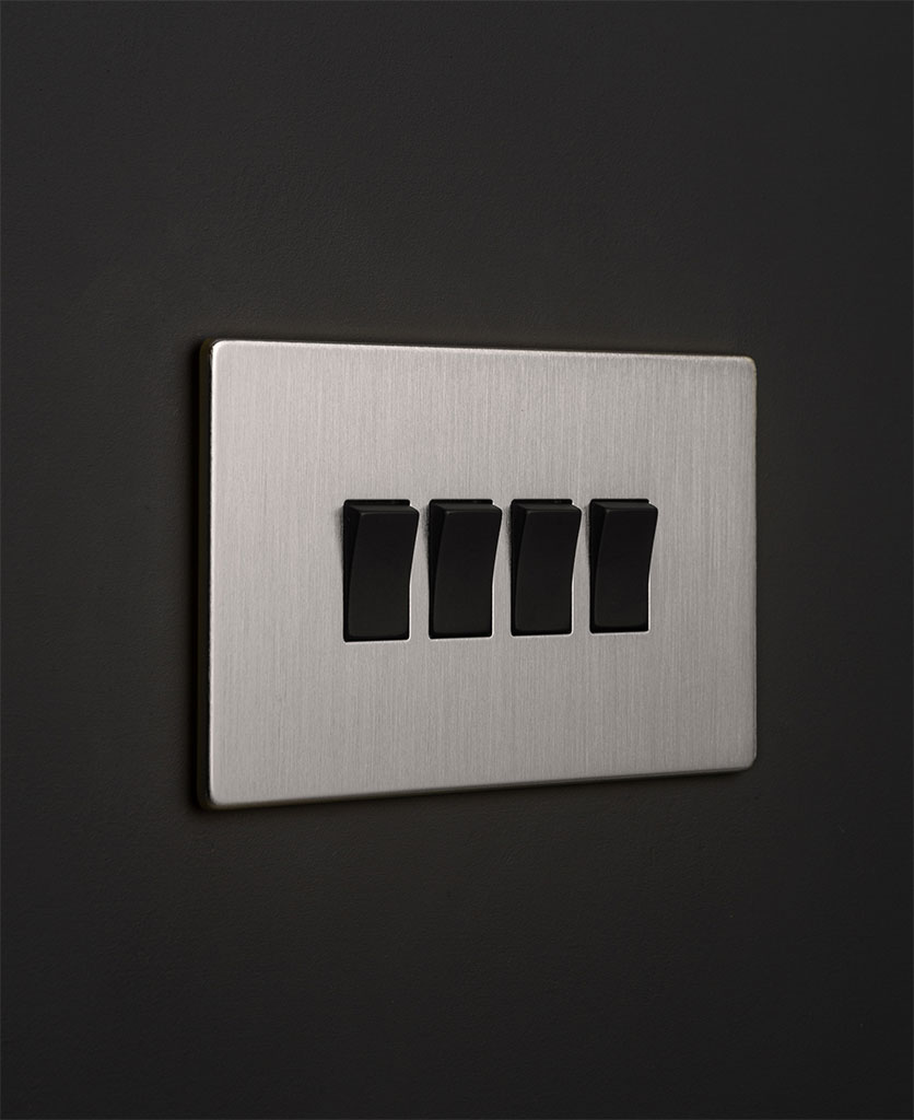 4G Switcher - Silver Quadruple Rocker Light Switch