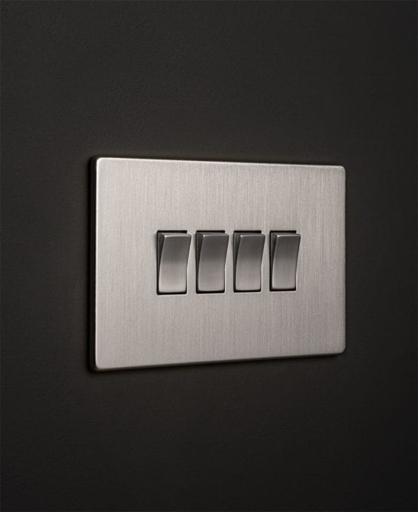 4G Switcher - Silver Quadruple Rocker Light Switch