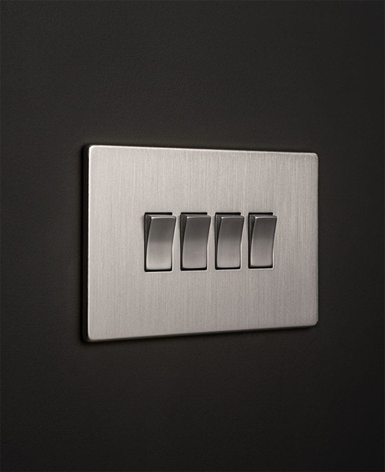 4G Switcher - Silver Quadruple Rocker Light Switch