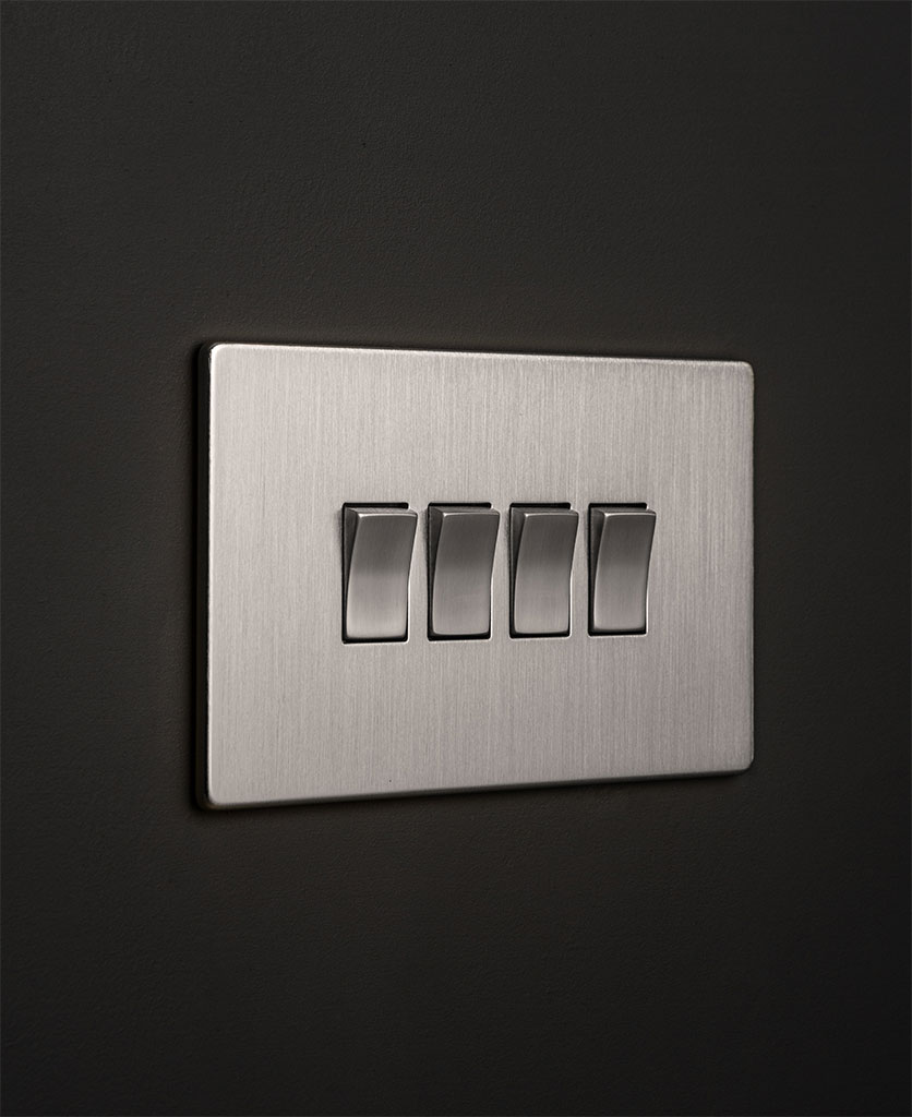 4G Switcher - Silver Quadruple Rocker Light Switch