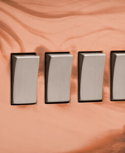 Copper Light Switches - Quadruple Tarnished Rocker Switch