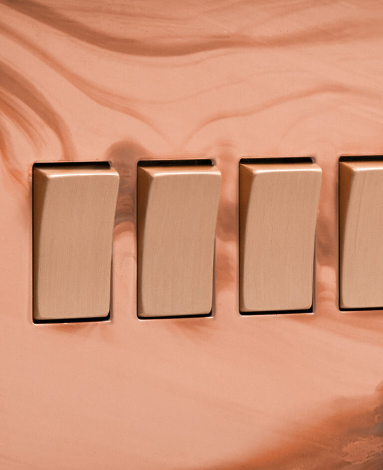 Copper Light Switches - Quadruple Tarnished Rocker Switch
