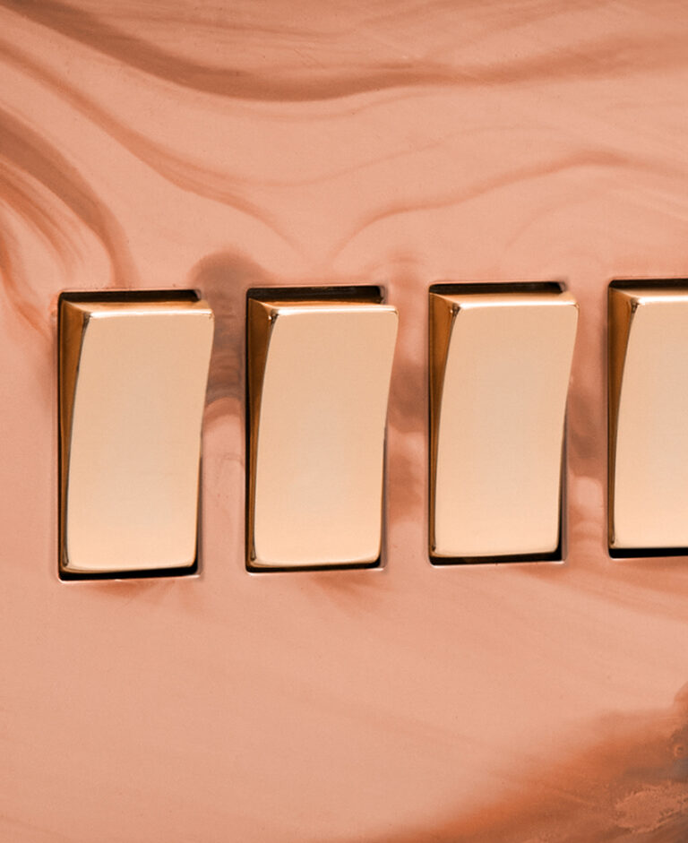 Copper Light Switches - Quadruple Tarnished Rocker Switch
