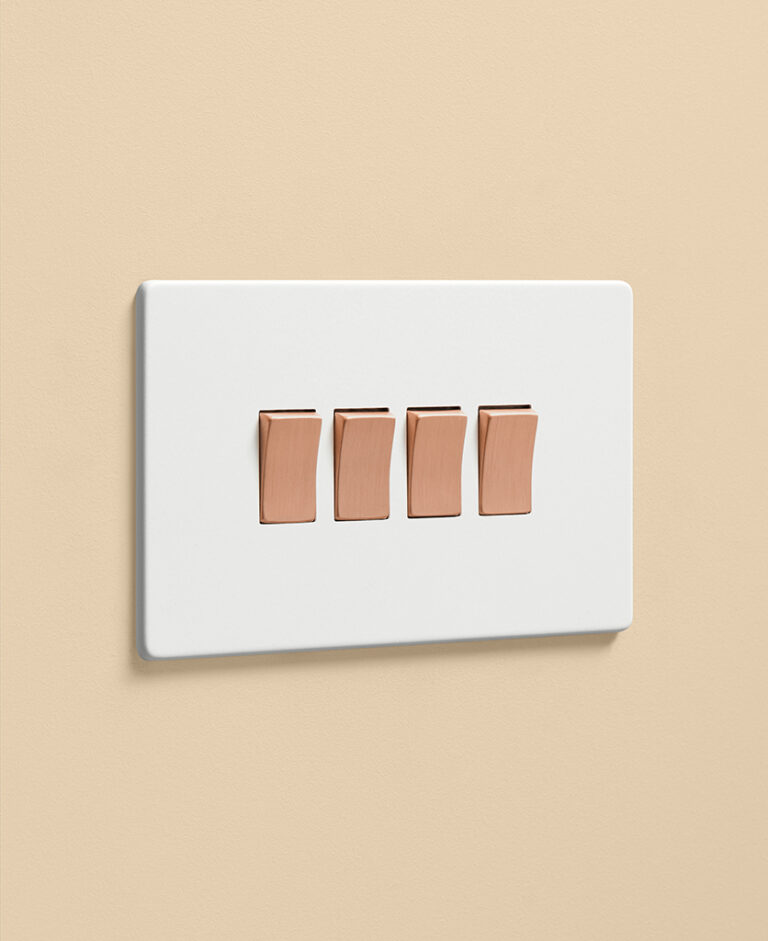 White 4 Gang Light Switch l Dowsing & Reynolds