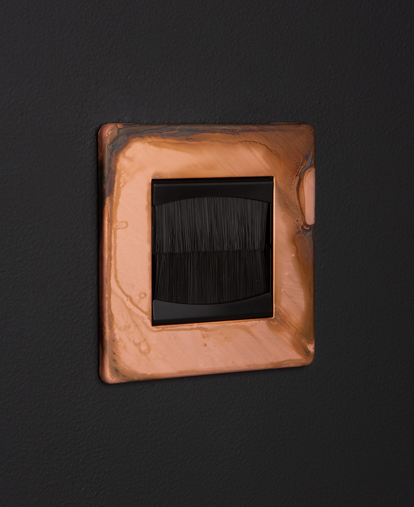Copper Brush Plate - Single Brush Plate with Black or White Insert
