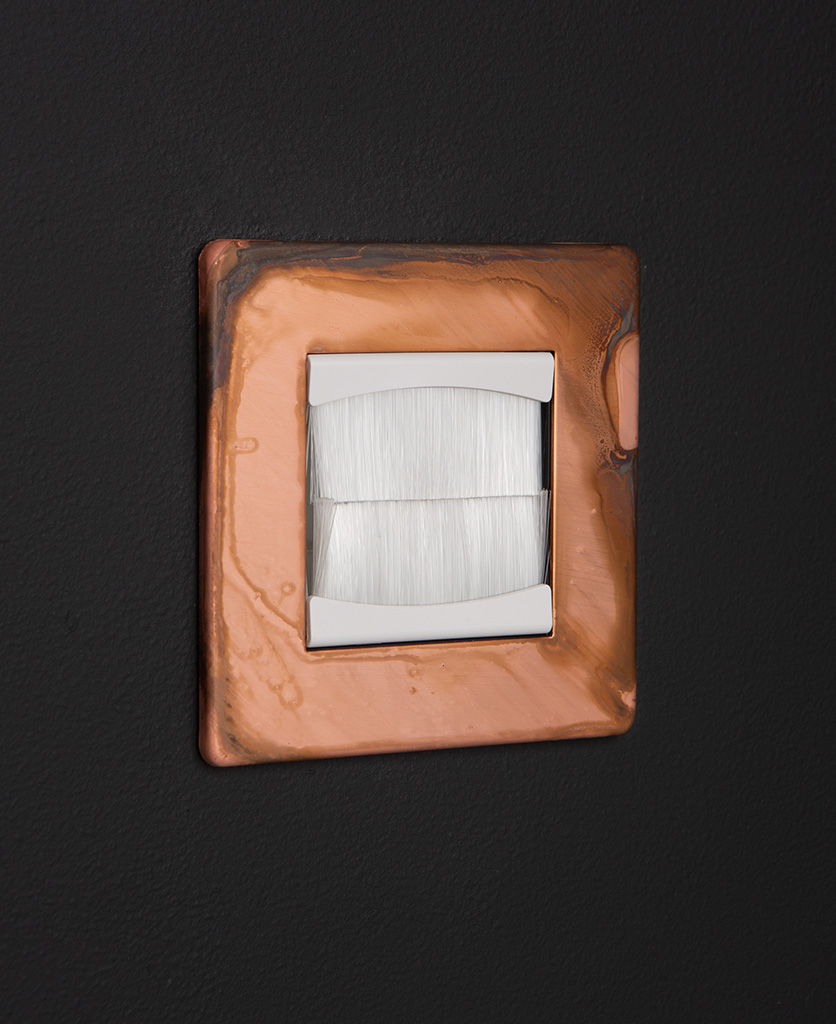 Copper Brush Plate - Single Brush Plate with Black or White Insert
