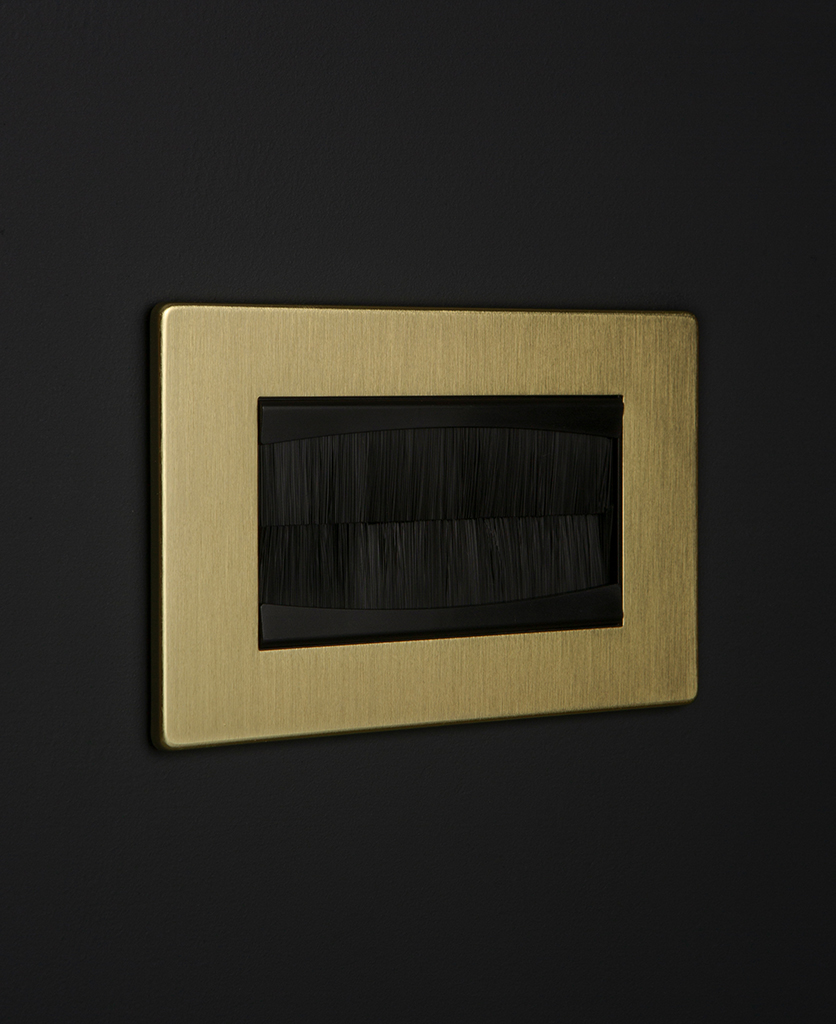 Gold Double Brush Plate - Brush Plate with Black or White Insert