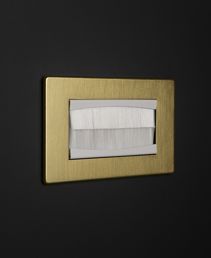 Gold Double Brush Plate - Brush Plate with Black or White Insert