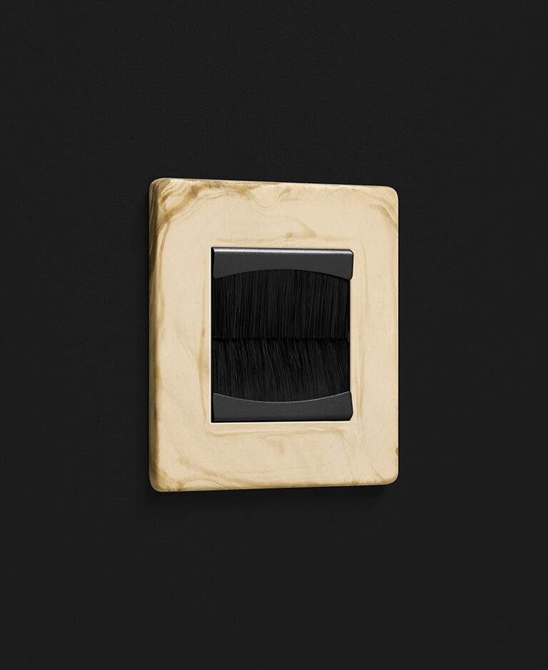 Smoked Gold Brush Plate - with Black or White Insert