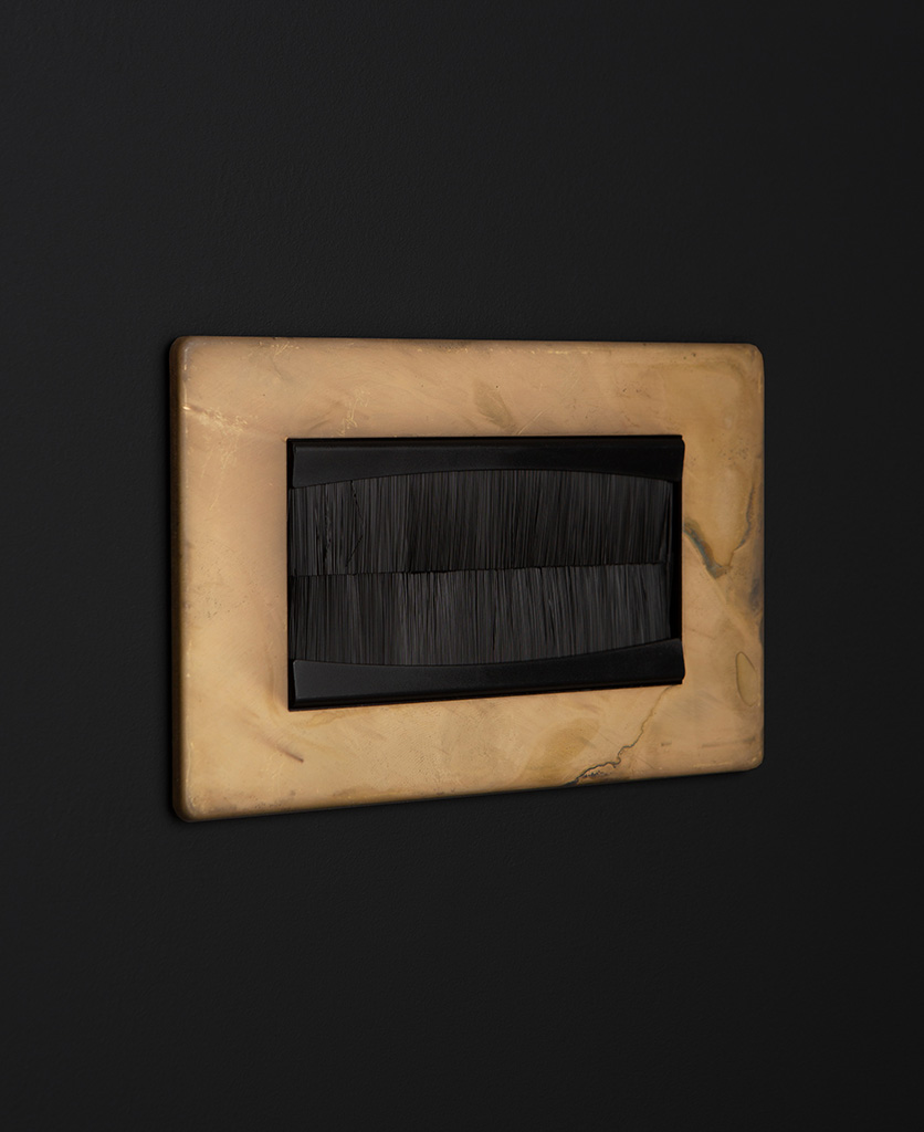 Smoked Gold Double Brush Plate - Black or White Insert