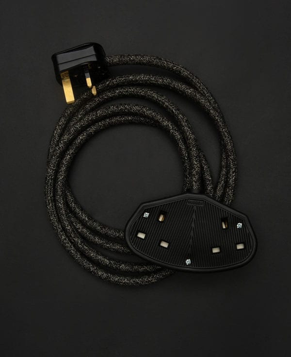 Black Extension Lead Fabric Cable Extension Cable