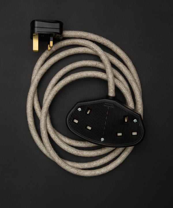 Black Extension Lead Fabric Cable Extension Cable