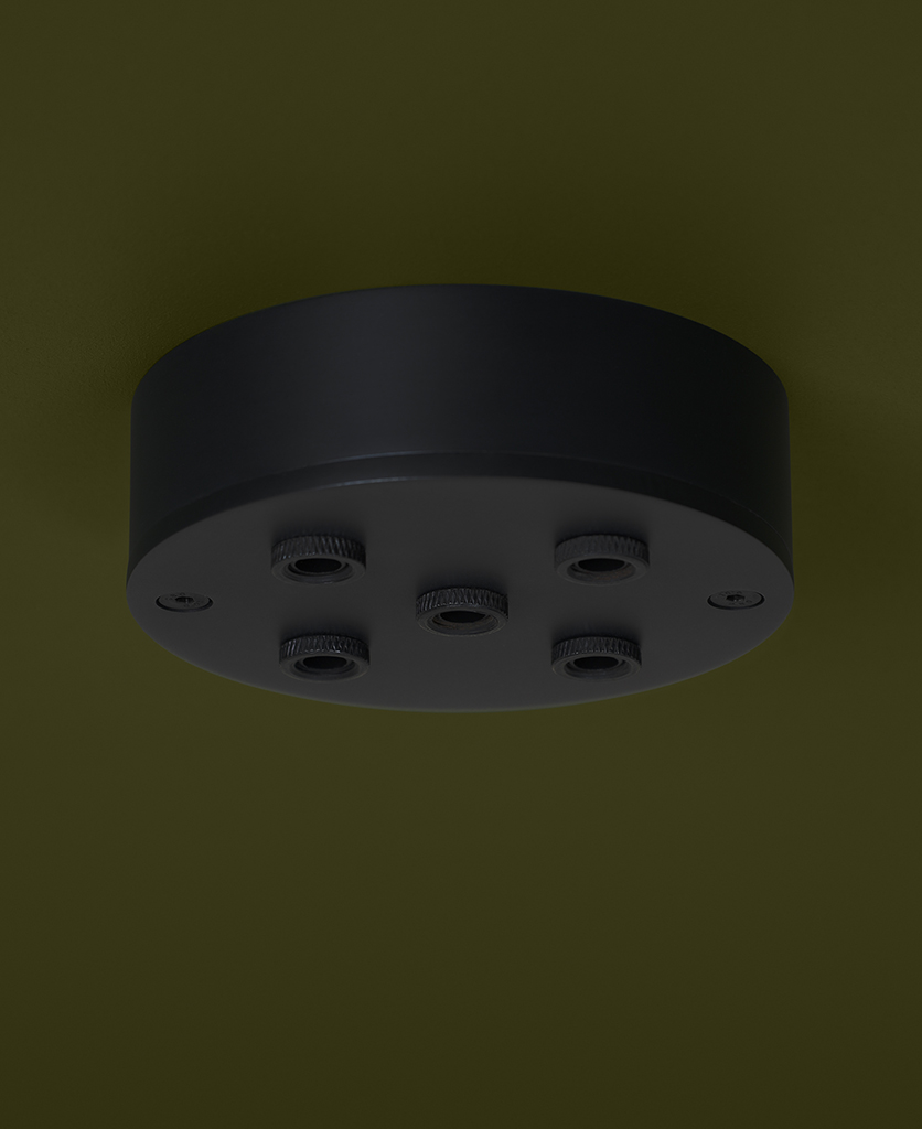 Large Ceiling Rose - Antique Black Multi Outlet Ceiling Roses