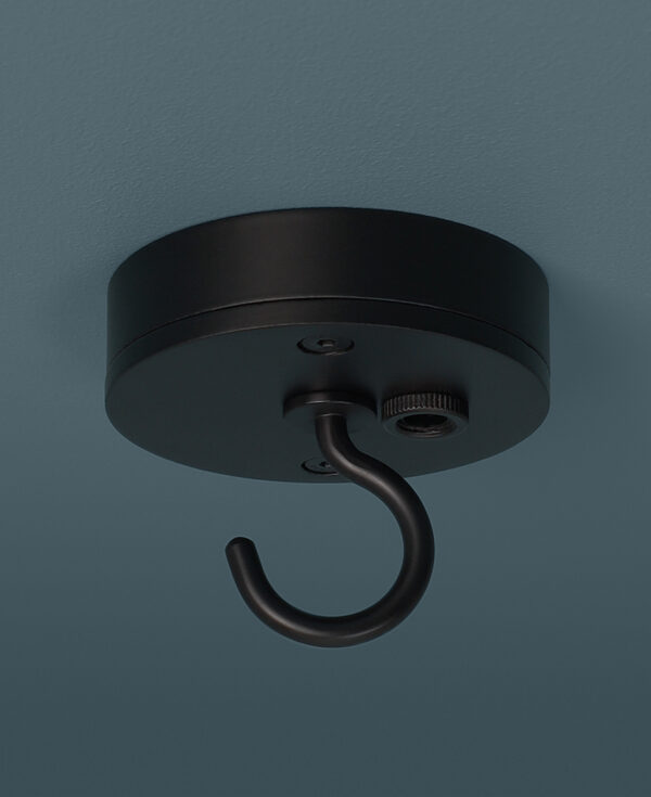 Ceiling Rose Light Fitting Black with Cable Outlet