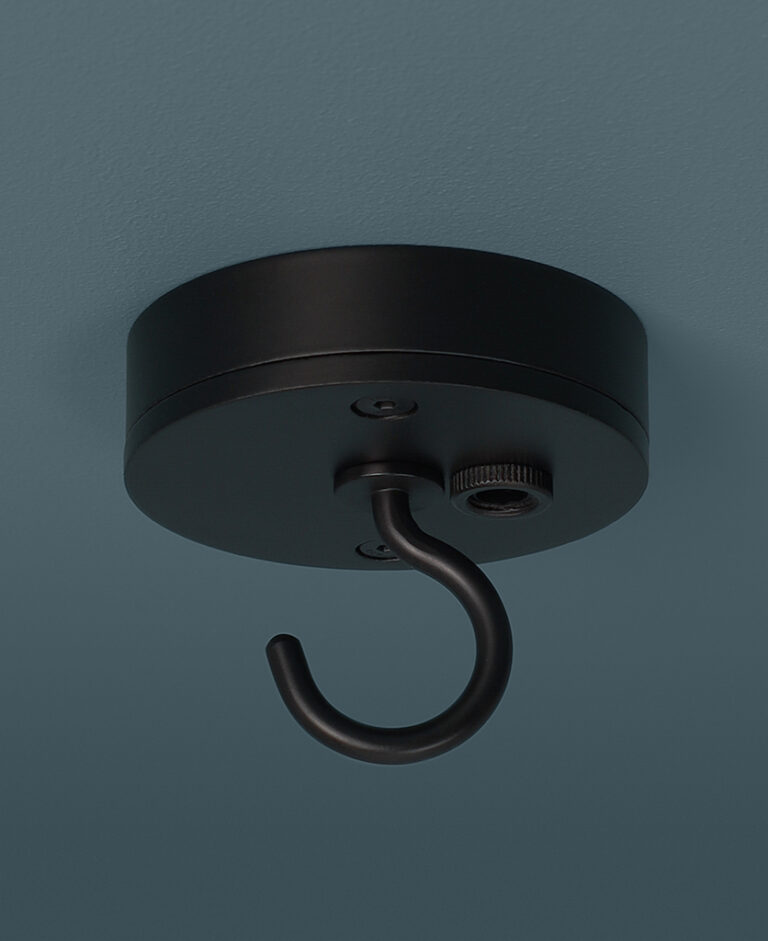 Ceiling Rose Light Fitting Black with Cable Outlet