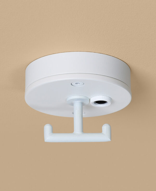 Light Rose - White Metal Ceiling Rose with Hook Feature
