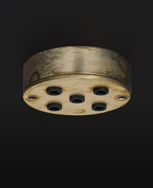 Multi Outlet Ceiling Rose - Smoked Gold Metal Rose